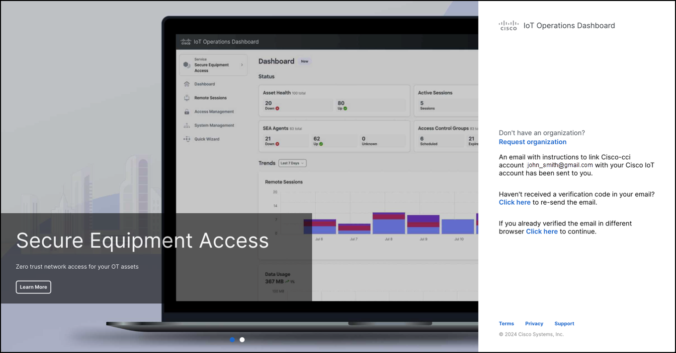Cisco SSO Login Experience - Cisco IoT Operations Dashboard - Cisco DevNet