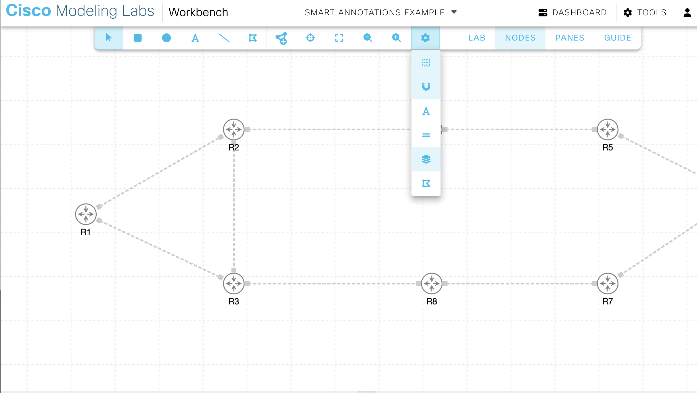 Hiding and Showing Smart Annotations - Cisco Modeling Labs v2.8 - Cisco DevNet