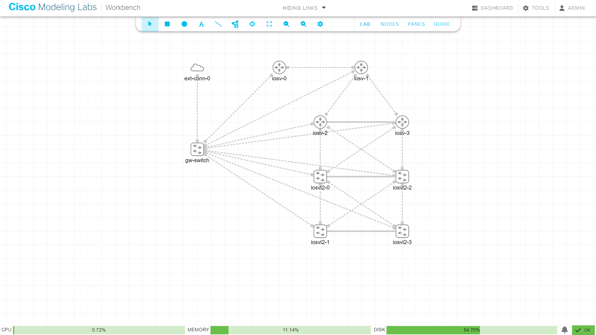 Hiding Links - Cisco Modeling Labs v2.9 - Cisco DevNet