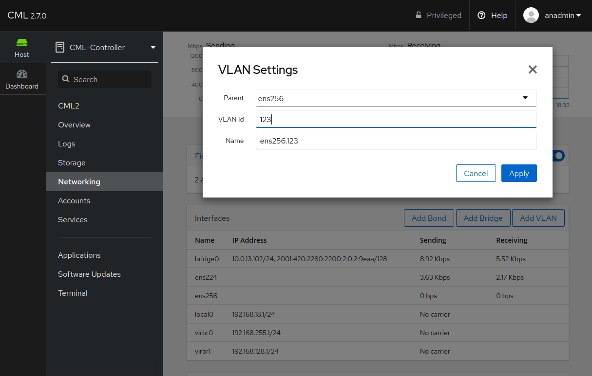 Adding VLAN Interfaces - Cisco Modeling Labs v2.9 - Cisco DevNet