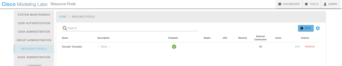Creating a Resource Pool - Cisco Modeling Labs v2.9 - Cisco DevNet