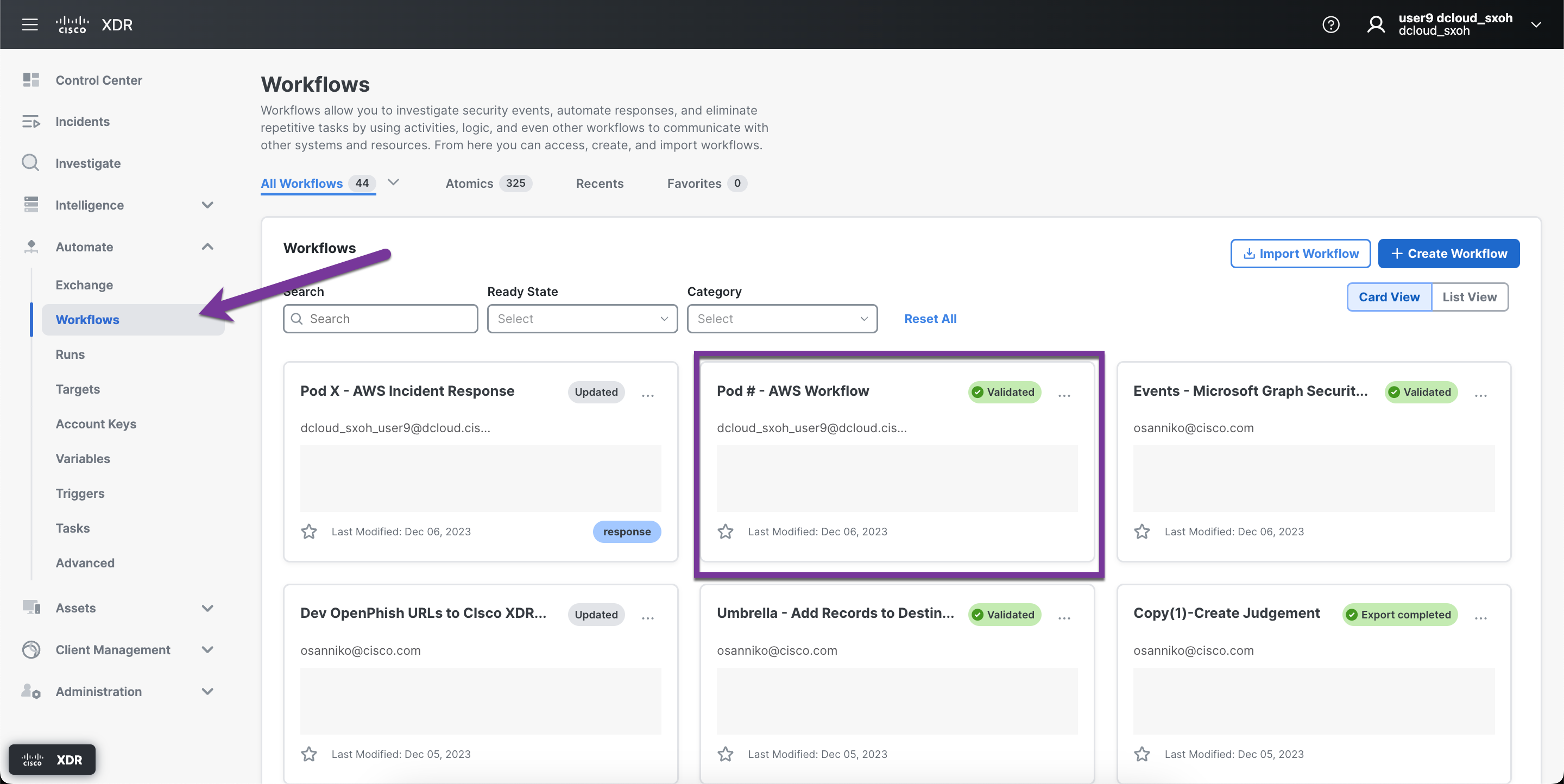 Using Pre-Built Workflows - devwks-2240 - Cisco DevNet
