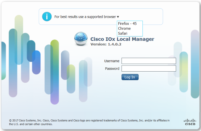 Phase 4 – Connecting to Cisco IOx Local Manager - IOx - Cisco DevNet