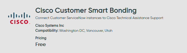 Getting Started - ServiceNow App - smart-bonding-customer-api - Cisco DevNet